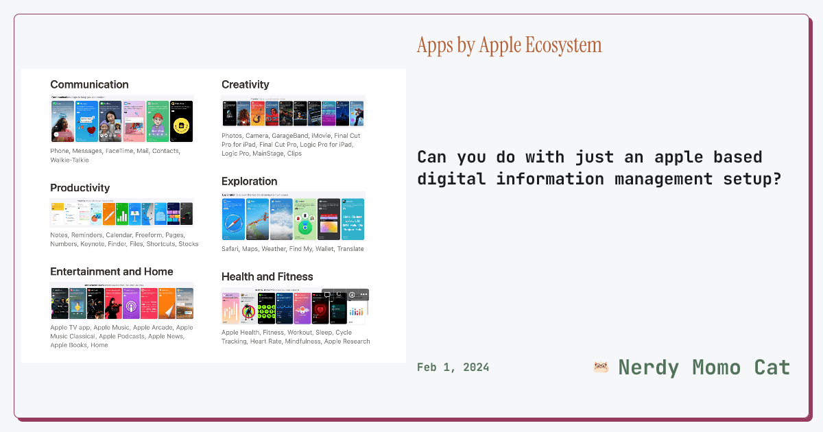 Apps by Apple Ecosystem • Nerdy Momo Cat