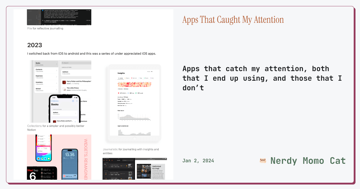 Apps That Caught My Attention • Nerdy Momo Cat