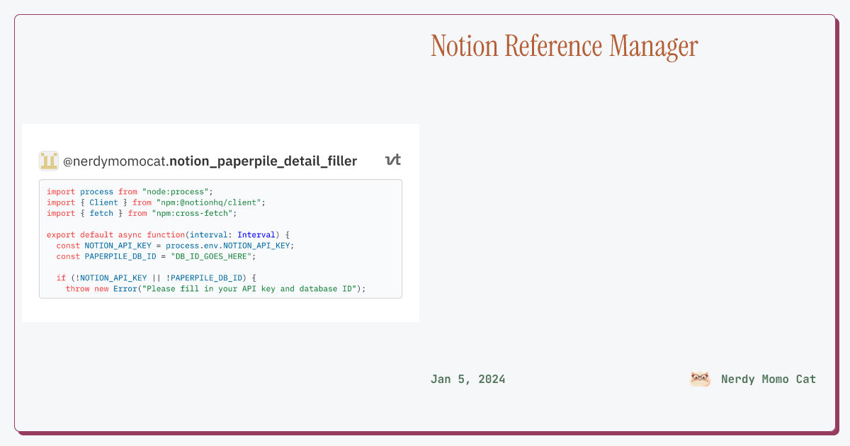 Notion Reference Manager • Nerdy Momo Cat